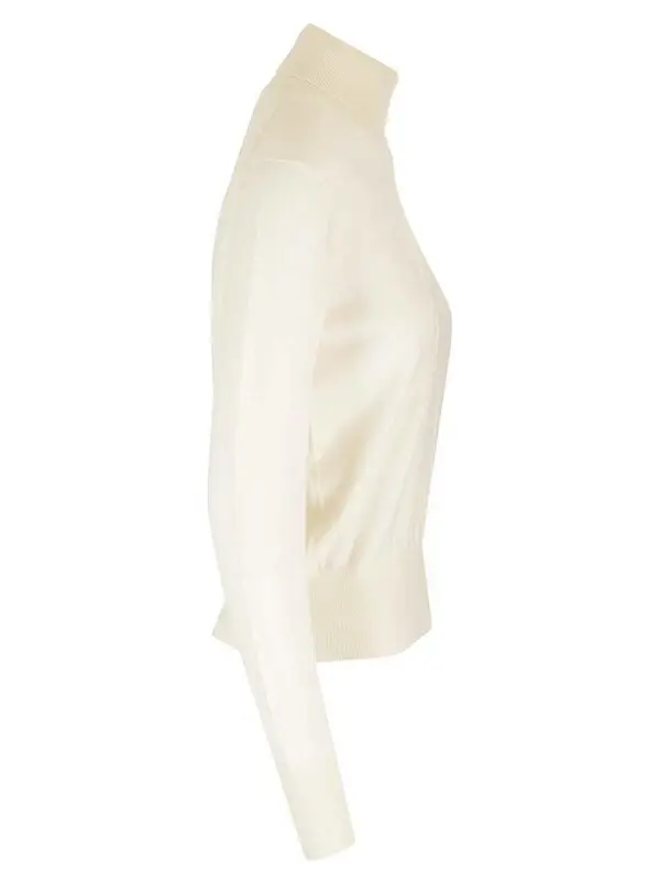 FORTE_FORTE Superfine Merinos Turtleneck Sweater - White