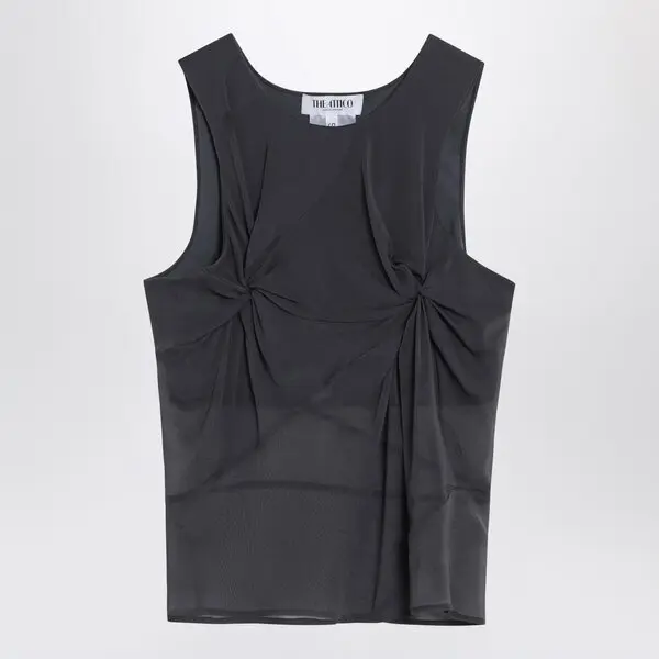 Attico Silk Tank Top - Gray