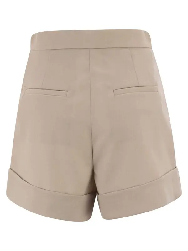 Max Mara Mxmcelebre Shorts In Wool, Mohair And Silk Canvas - Multicolor