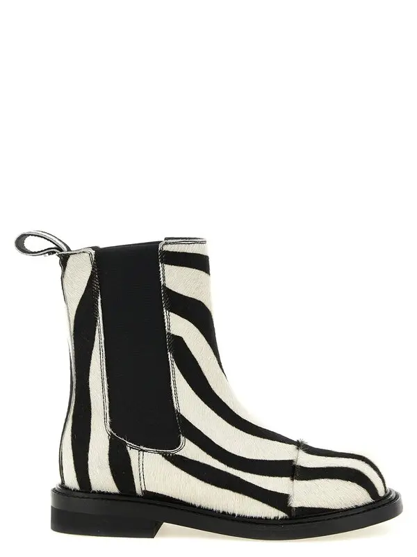 Moschino Zebra Pony Ankle Boots - Multicolor