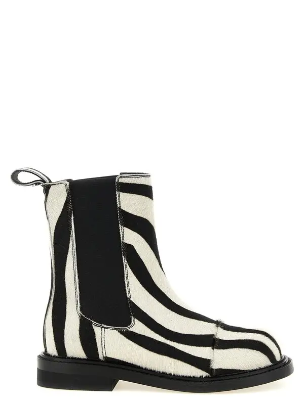 Moschino Zebra Pony Ankle Boots - Multicolor