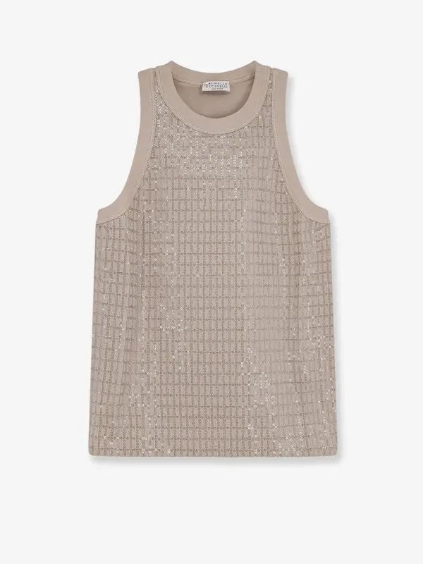Brunello Cucinelli Dazzling Pattern Jersey Tank Top - Multicolor