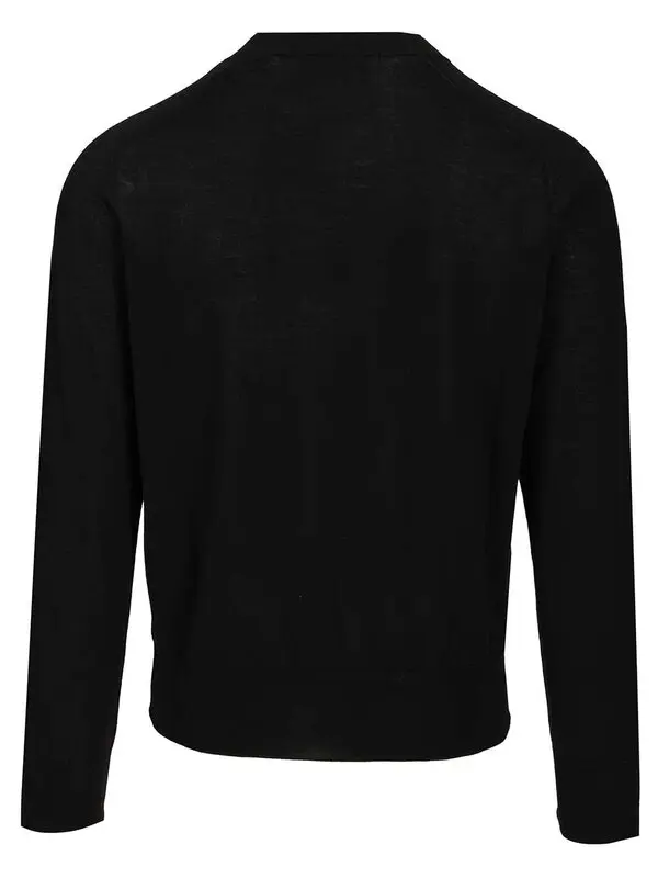 AMI Paris Extra-fine Merino Wool Embroidered Crewneck Sweater