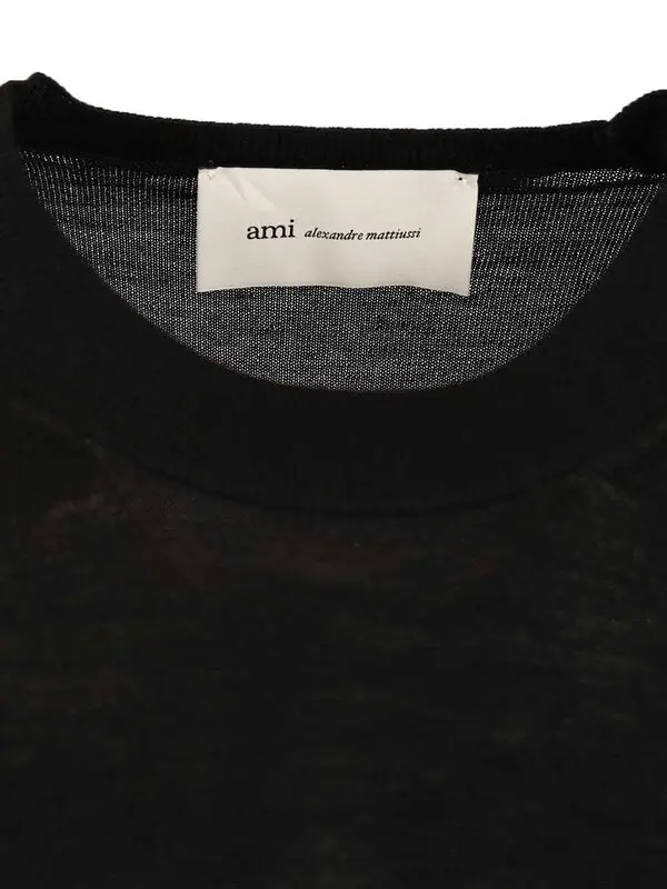 AMI Paris Extra-fine Merino Wool Embroidered Crewneck Sweater