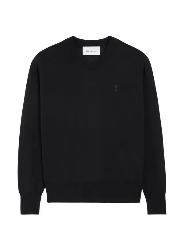 AMI Paris Extra-fine Merino Wool Embroidered Crewneck Sweater
