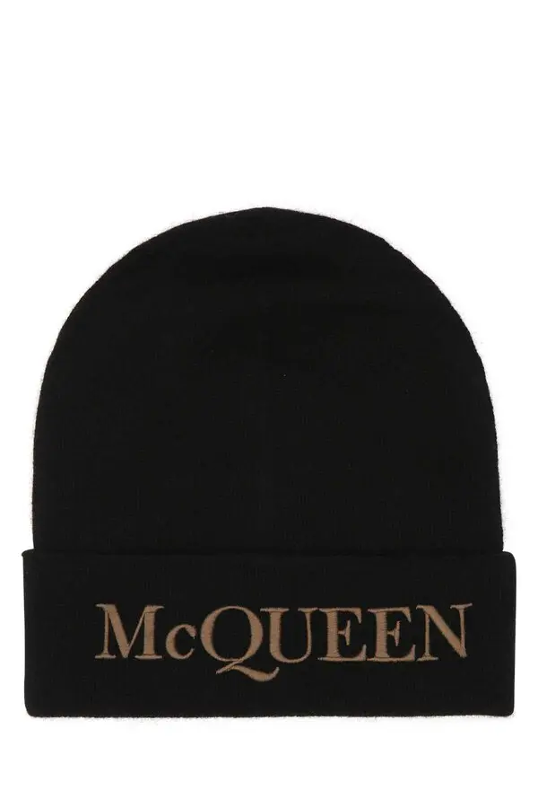 Alexander McQueen Cashmere Beanie Hat - Black