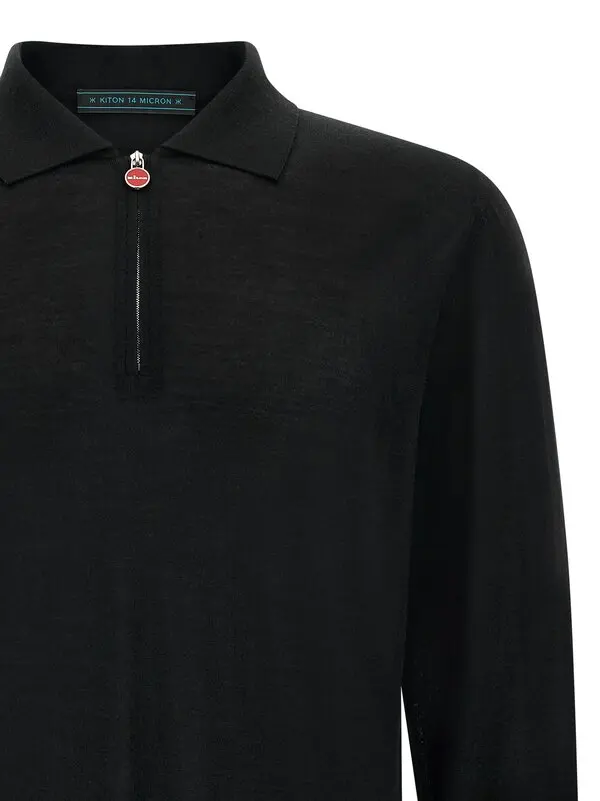 Kiton Wool Polo Shirt 14 Microns