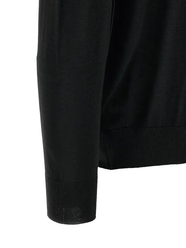 Kiton Wool Polo Shirt 14 Microns - Black