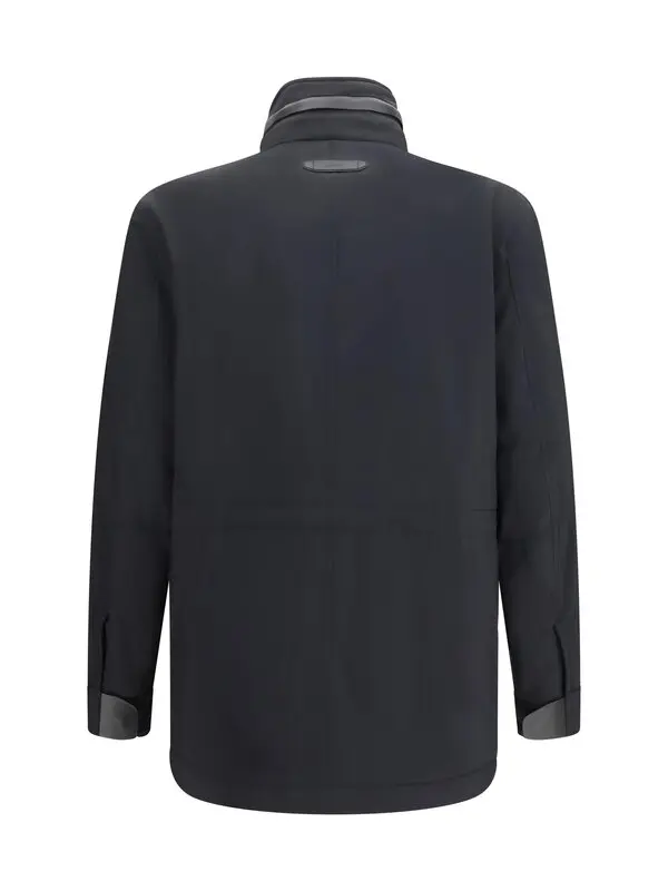 Brioni Performa Wool Blend Sahariana Jacket - Blue