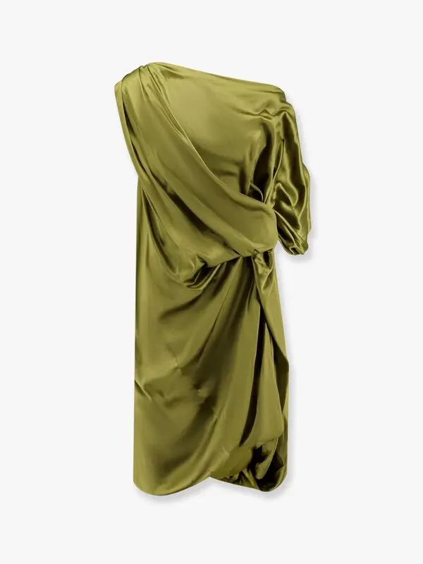 Dries Van Noten Dalant Silk Dress With Lateral Knot - Green