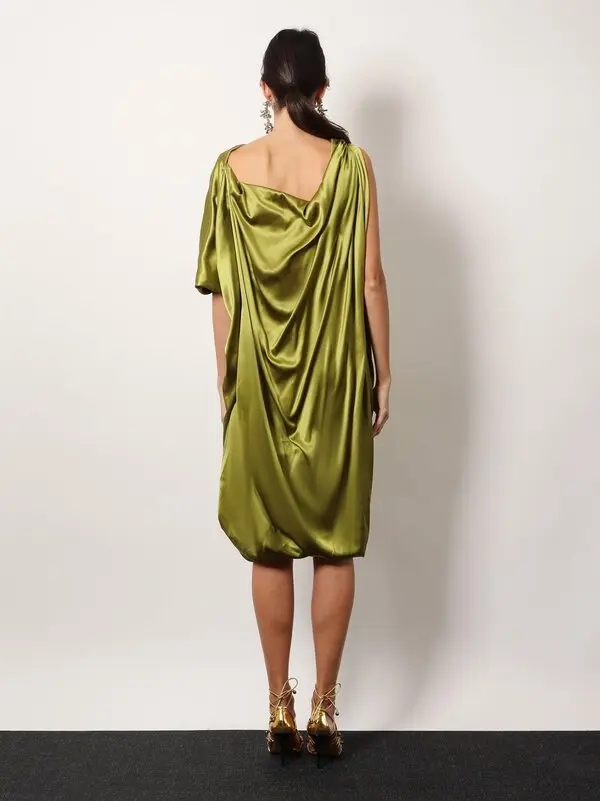 Dries Van Noten Dalant Silk Dress With Lateral Knot - Green
