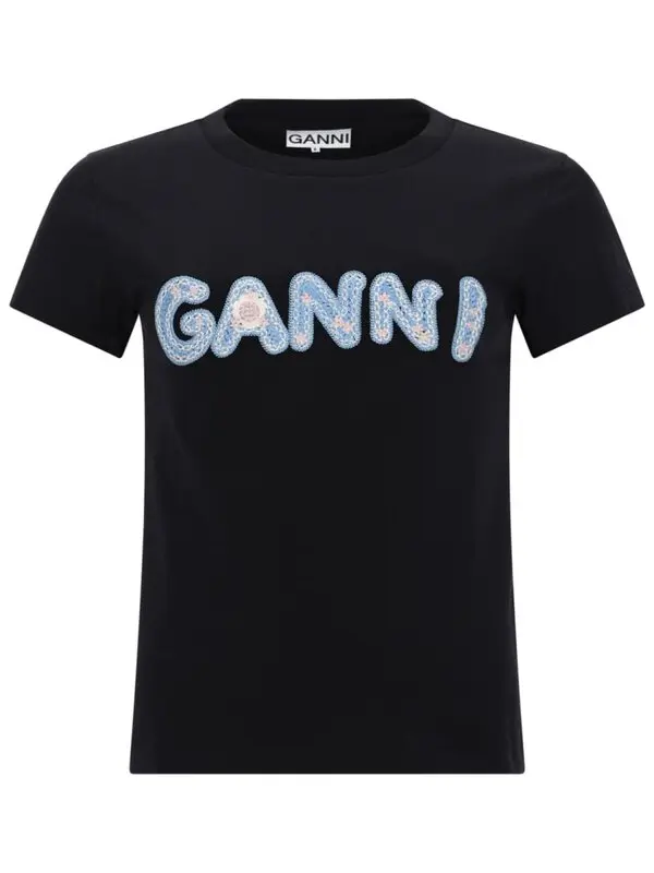 GANNI Logo T-shirt - Black