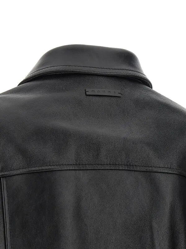 Marni Leather And Suede Jacket - Black