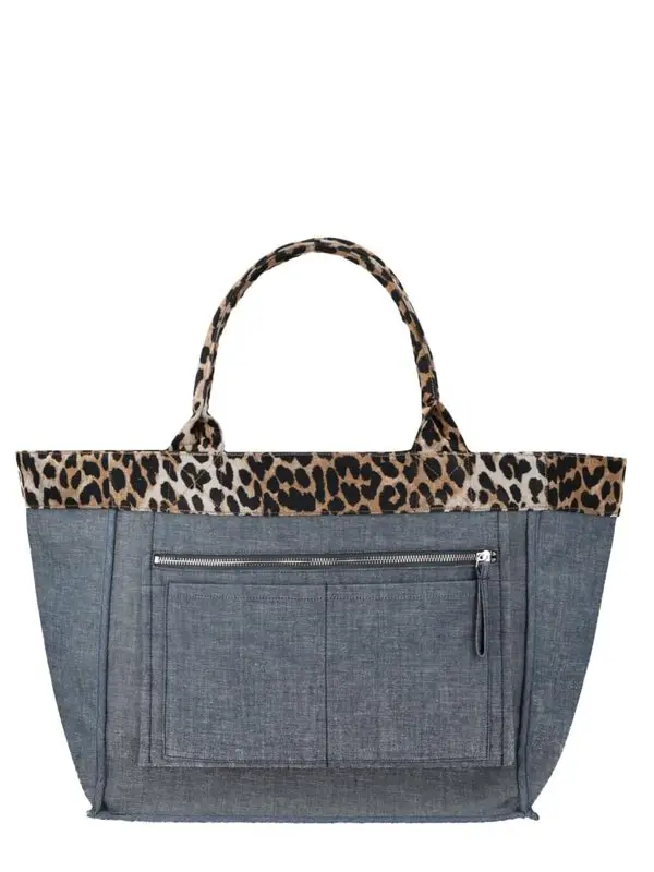 GANNI Tote Bag With Logo - Blue