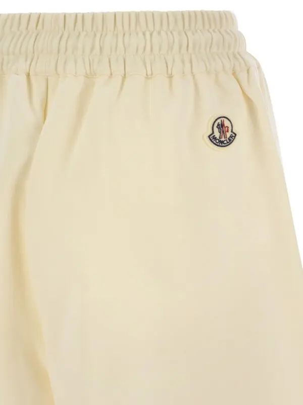 Moncler Cotton Shorts With Logo Patch
