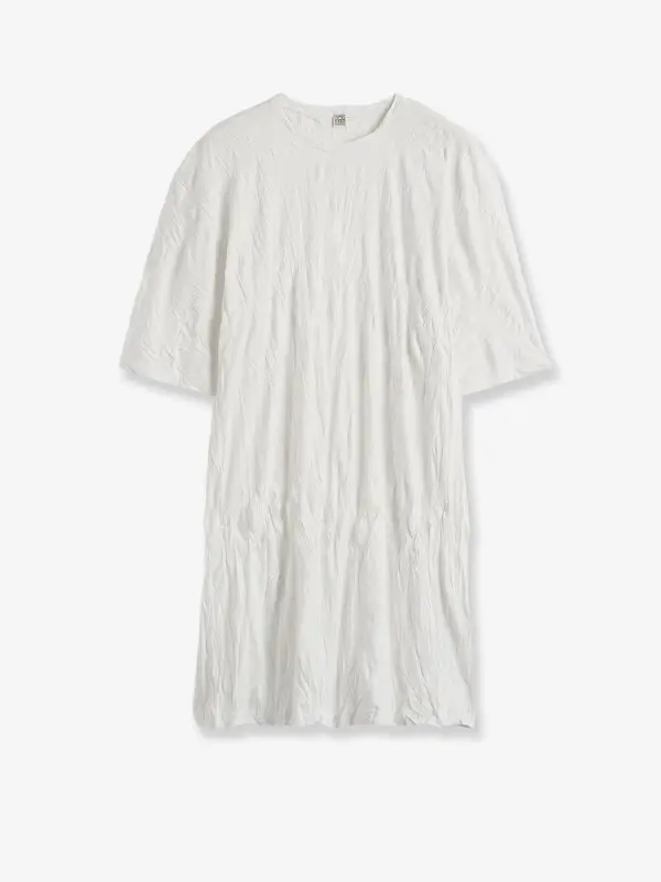 TOTEME Relaxed Fit Short Cotton Blend Dress - Multicolor