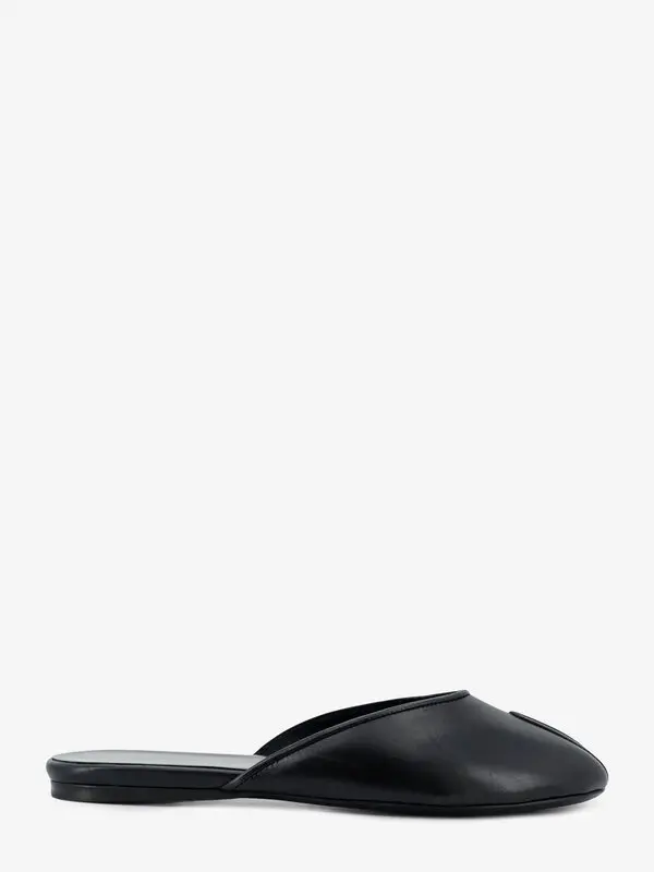 JUDE Date Flat Leather Sandals - Black