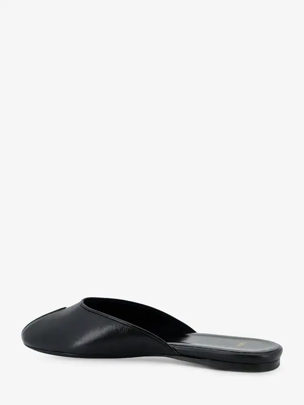 JUDE Date Flat Leather Sandals - Black