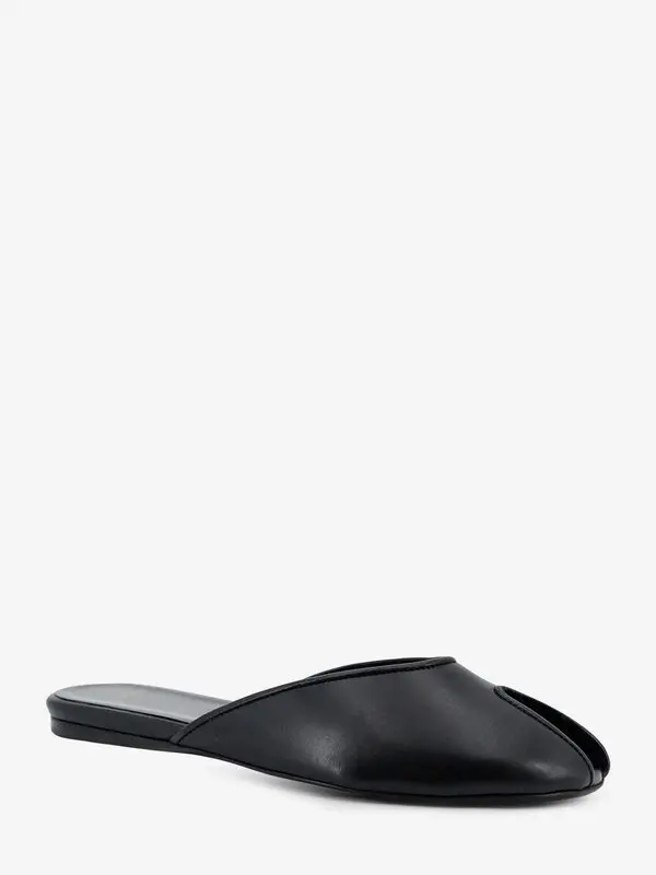 JUDE Leather Flat Sandals - Black
