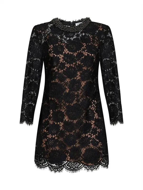 SELF-PORTRAIT Beaded Lace Mini Dress - Multicolor