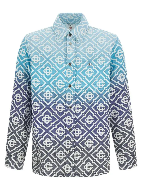 Casablanca Shacket 'monogram Gradient Jacquard - Blue