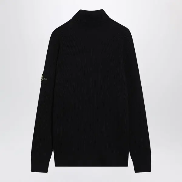 Stone Island Navy Turtleneck Sweater With Regular Fit