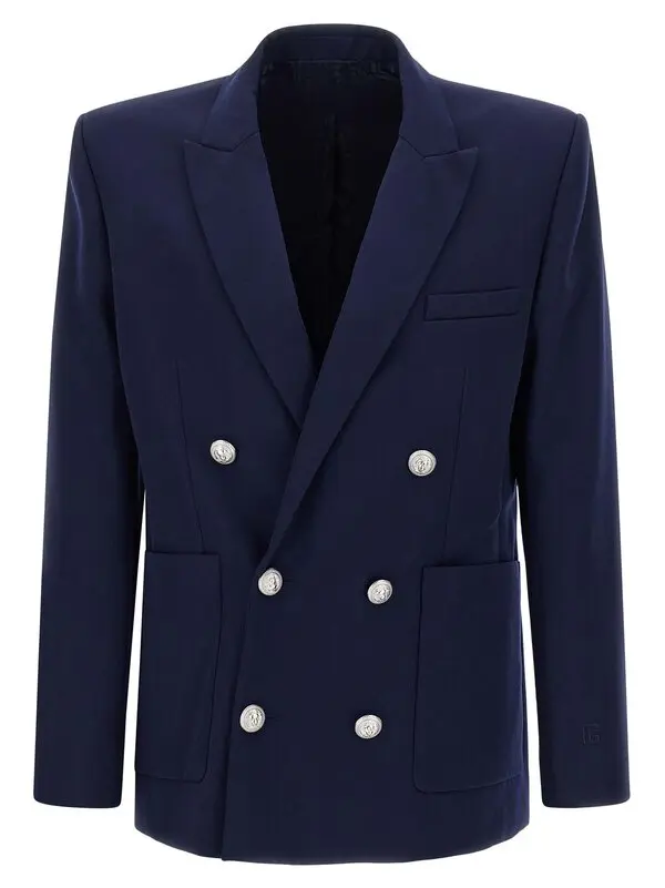 Balmain Grain De Poudre Blazer - Blue