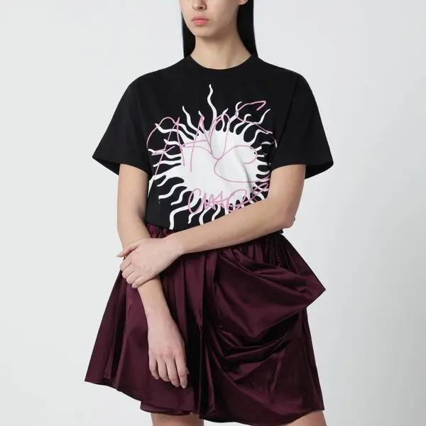 VIVIENNE WESTWOOD Cotton Logo Print T-shirt - Black