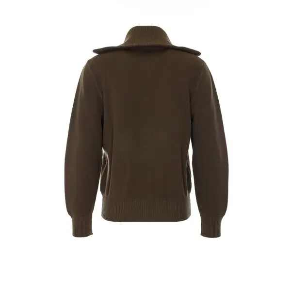Bottega Veneta Wool And Cotton Zip Up Cardigan - Green