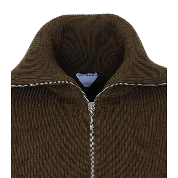 Bottega Veneta Wool And Cotton Zip Up Cardigan - Green