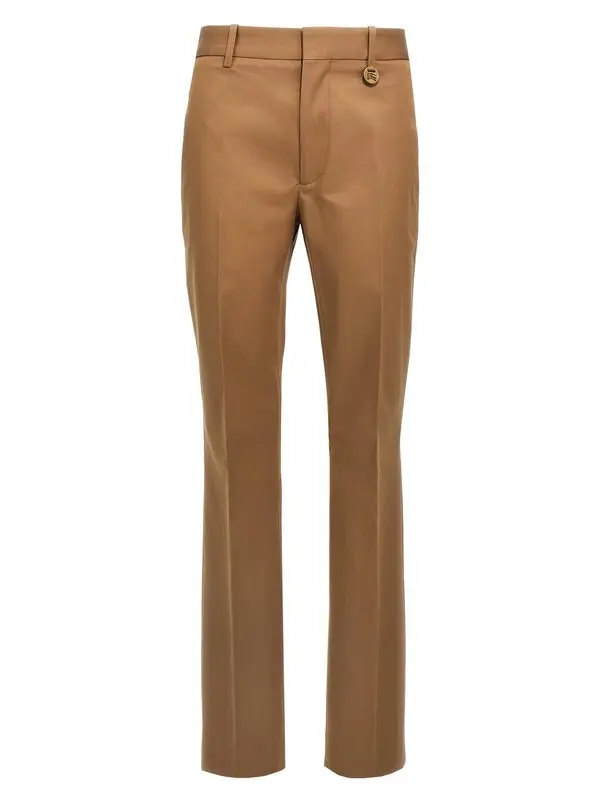 Burberry Marine Serre Straight Leg Trousers - Cream