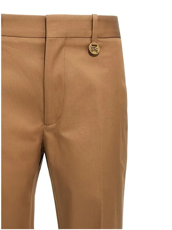Burberry Marine Serre Straight Leg Trousers - Cream