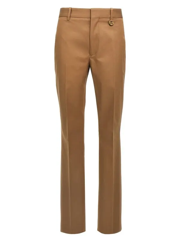 Burberry Marine Serre Straight Leg Trousers - Cream