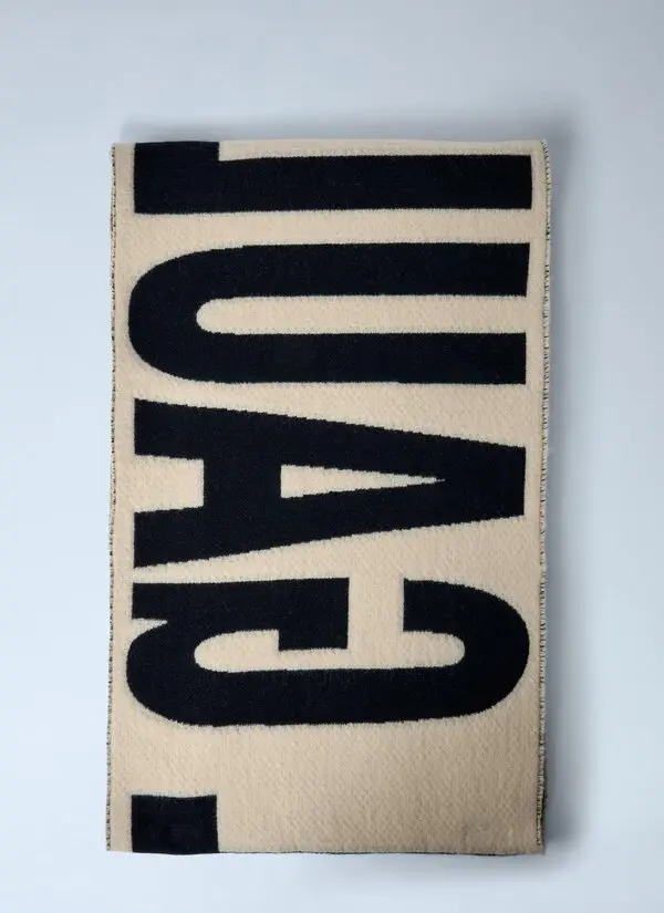 JEAN PAUL GAULTIER Logo Motif Wool Scarf - Black
