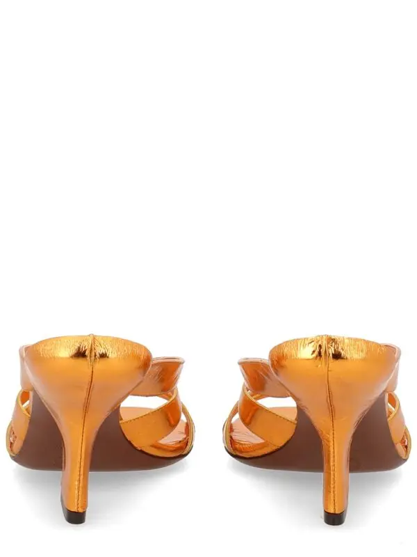 Dries Van Noten Metallic Leather Sandals - Orange