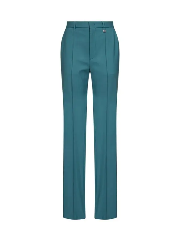 Giuseppe Di Morabito Teal Blue Virgin Wool Straight-leg Tailored Trousers - Multicolor