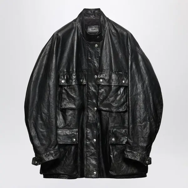 Prada Peacoat In Antiqued Leather