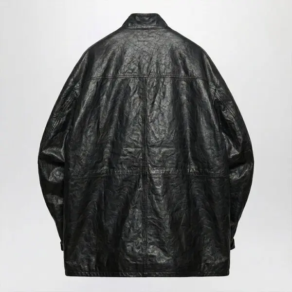 Prada Peacoat In Antiqued Leather