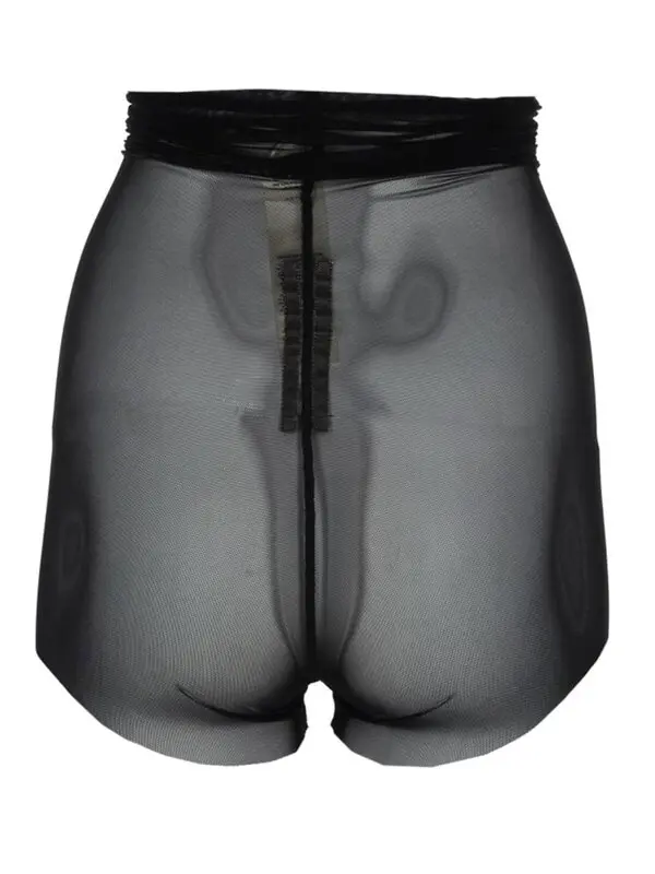 Rick Owens Semi-transparent High-waisted Shorts - Black
