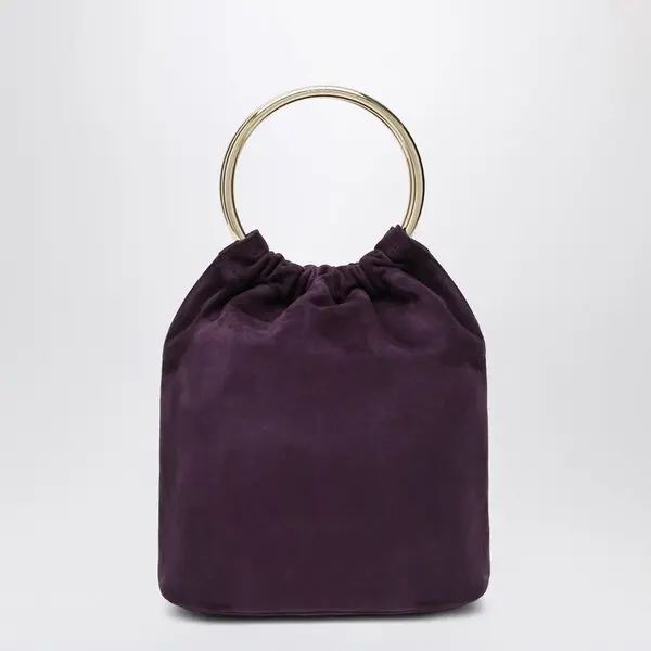 Prada Mini Bucket Bag In Plum Suede - Purple