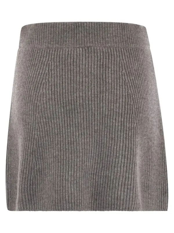 Sportmax Refolo Wool And Cashmere Skirt - Gray