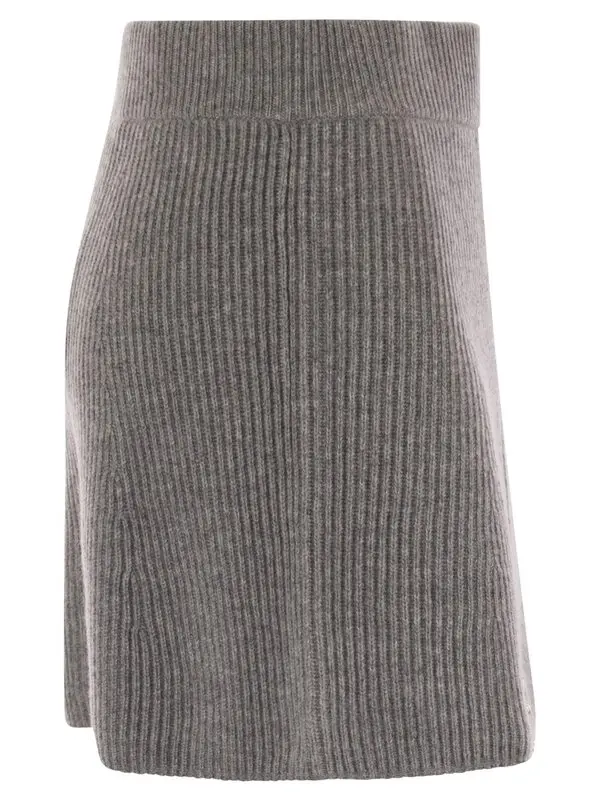 Sportmax Refolo Wool And Cashmere Skirt - Gray