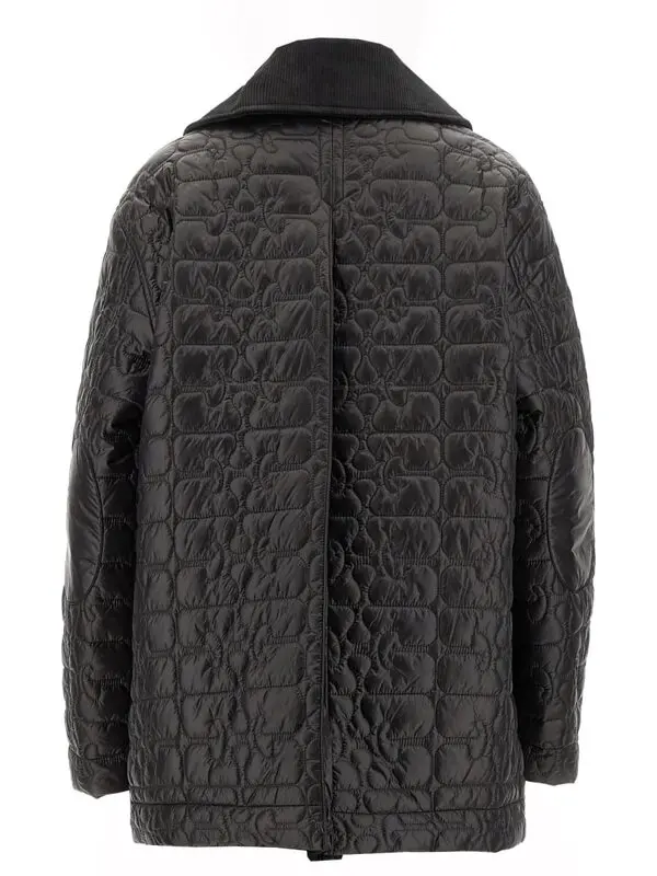 GANNI Quilted Midi Jacket - Gray