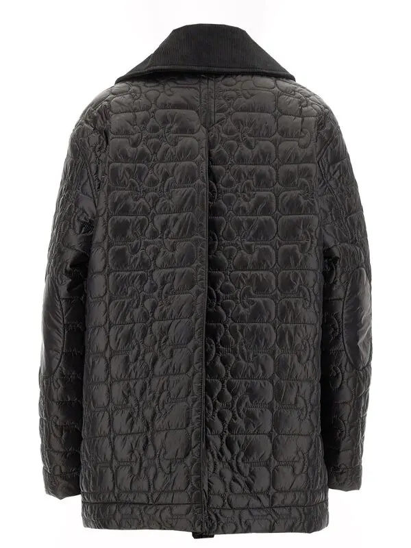 GANNI Quilted Midi Jacket - Gray