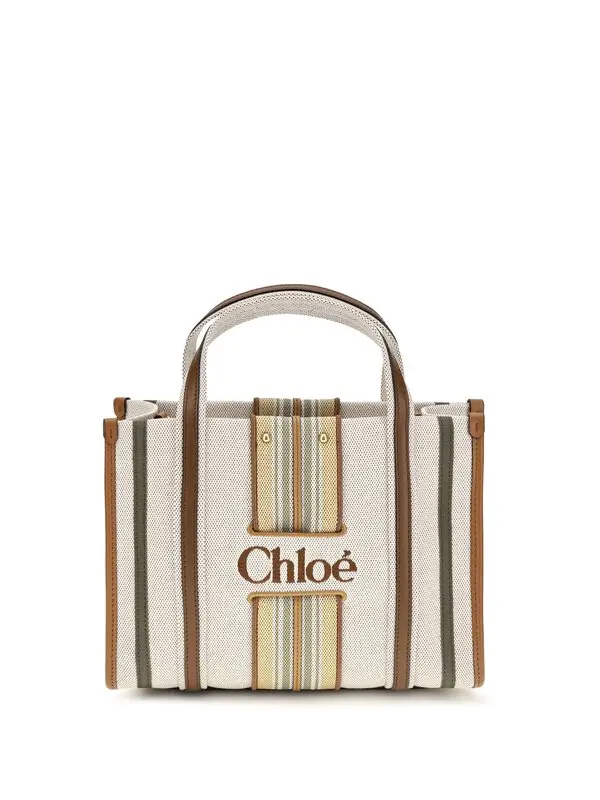 Chloé Small Woody Loop Canvas Tote Bag - Cream