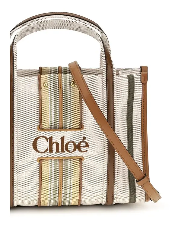 Chloé Small Woody Loop Canvas Tote Bag - Cream