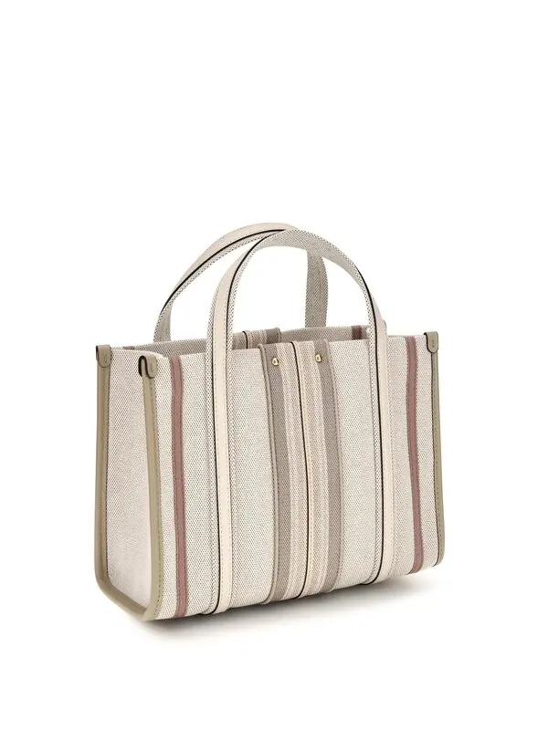 Chloé Woody Loop Canvas Tote Bag - Cream