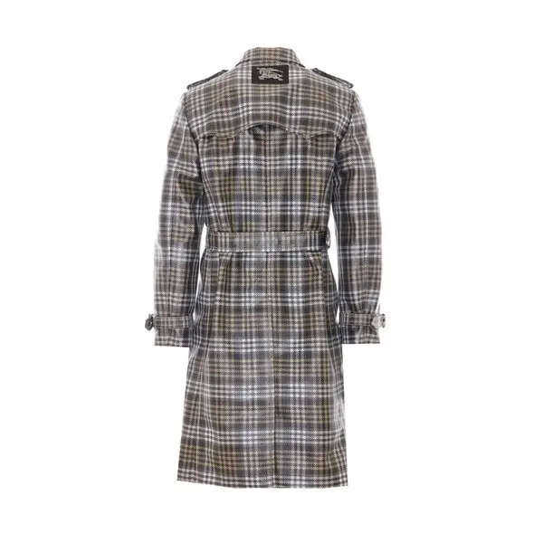 Burberry Logo Checked Trench Coat