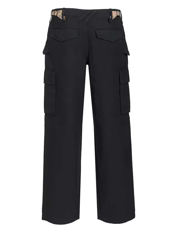 Burberry Cotton Twill Cargo Trousers - Blue