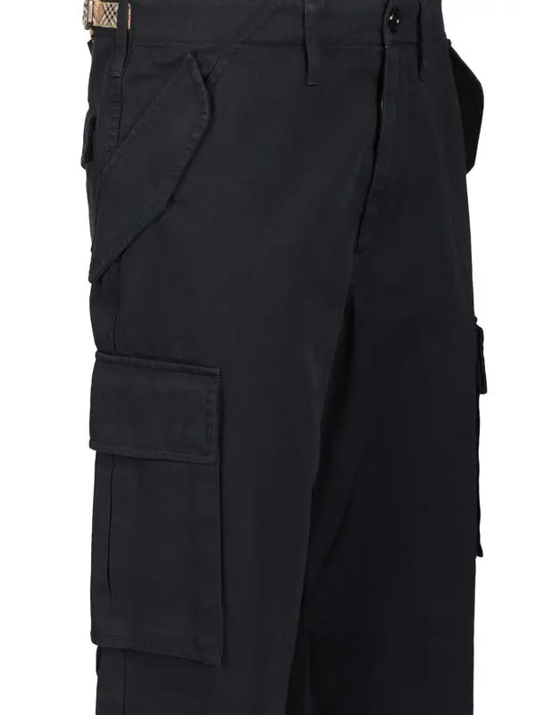 Burberry Cotton Twill Cargo Trousers - Blue